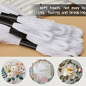 10 Skeins White Embroidery Floss, 8m White Cotton Embroidery Floss-Cross Stitch Thread, Embroidery Thread Floss Set, Stitch Threads Polyester Thread Friendship Bracelets Thread