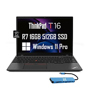 Lenovo Thinkpad T15 15.6" FHD (Intel 4-Core i7-1165G7, 16GB RAM, 512GB SSD, UHD Graphics) Full HD IPS Business Laptop, Backlit Keyboard, 2X Thunderbolt 4, Fingerprint, IST Bag, Windows 10 Pro