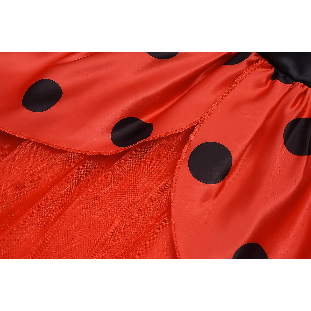 ReliParty Ladybug Dress for Girls with Mask and Bag Costume for Kids Dress Up Costume Birthday Halloween Christmas,140