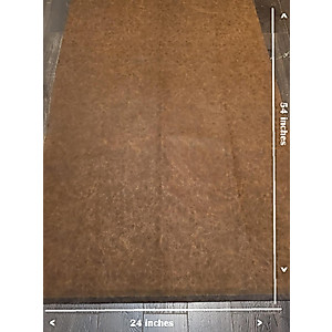 NAT Leathers Brown Distressed 24 inch x 54 inch Vegan Faux Leather Fabric Sheet Synthetic Pleather 0.9 mm Soft Smooth Upholstery 9 sq.ft. (24" x 54" -2/3 of Yard) (Brown Distressed)