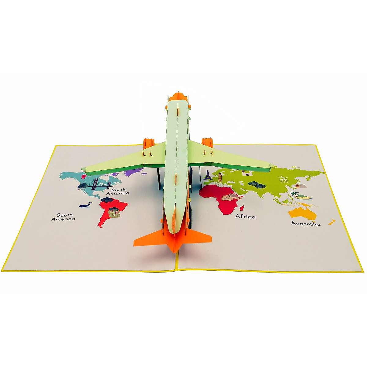 Airplane Pop Up Card come with Flying Butterfly,Ideal 3D Greeting Card for All Occasions,Happy Birthday, Graduation, Congratulations, Retirement,Pilots, Plane Travelers. 6"x8" when colsed. (Airbus)