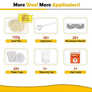 120g Wax Nose Wax Kit, Nose Hair Wax, Nose Wax with 40 Applicators, Quick & Painless Nose Hair Waxing Kit for Men and Women, Nose Hair Remover Wax Kits Used at Least 20 Times Usage