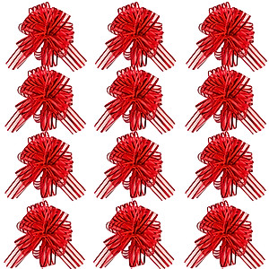 Allgala 12-pc 6" Large Everyday Pull Bows, Red