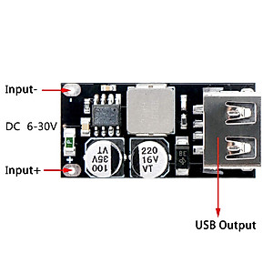 DROK USB Buck Converter, 4pcs DC-DC Step Down Module 6-32V 12V 24V to 5V QC 3.0 Charging Module Power Supply Voltage Regulator Volt Transformer Board