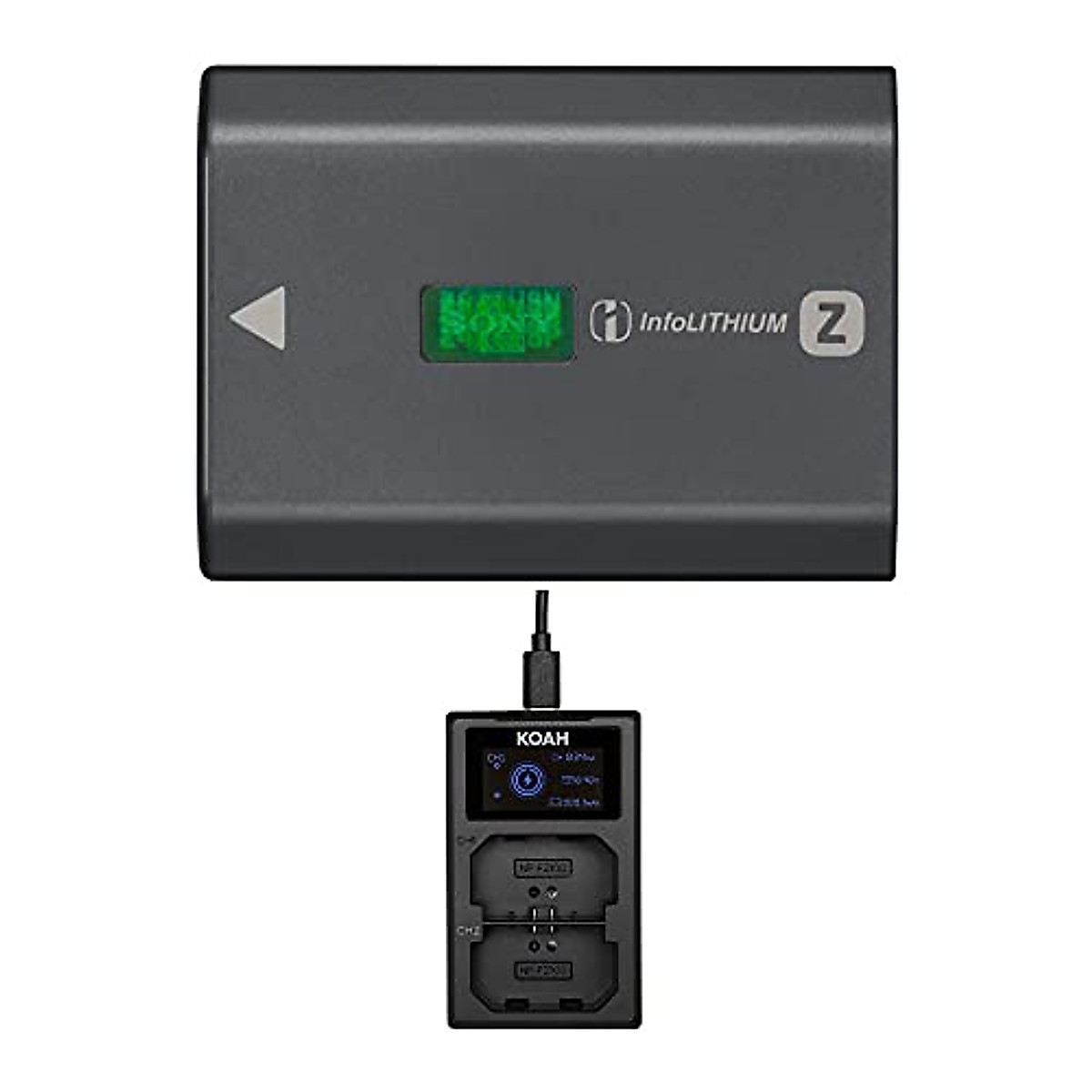 Sony NP-FZ100 Z-Series Rechargeable Battery Pack (for a9 and a7rIII Cameras) with Dual Charger - Great Replacement Accessory for Compatible Digital Cameras (2 Items)