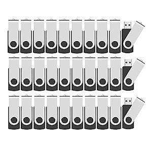 ABLAZE 500 Pack 2GB Flash Drives Bulk, USB 2.0 Thumb Drives Swivel Memory Stick Bulk USB 500 Pack Pendrives 2GB Jump Drives (500 Pack 2GB, Black)