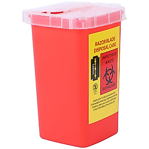Lurrose Blades Dispenser Case Disposal Container Razor Cutter Recycling Box Barber Storage Bank for Barbershop Salon Home Use, 1PC Red