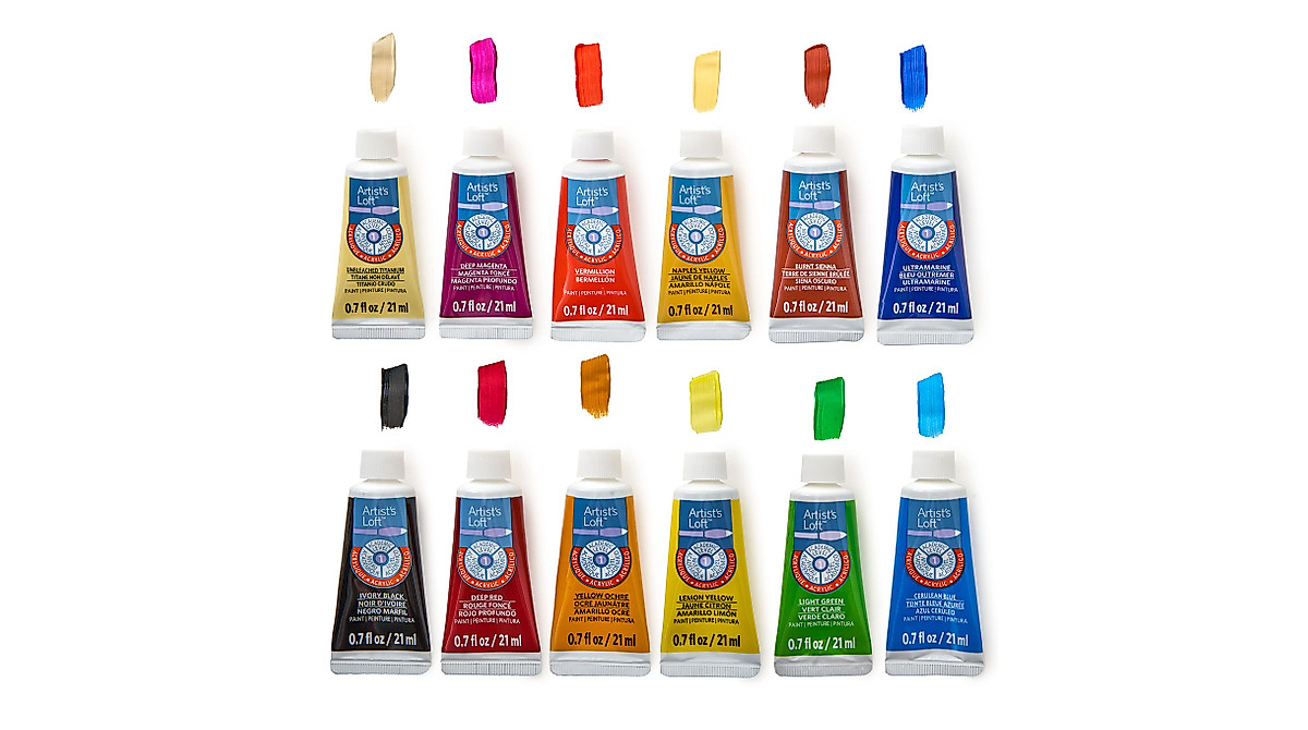 Artist's Loft Acrylic Paint Set - 24 Colors for Artists & Crafters