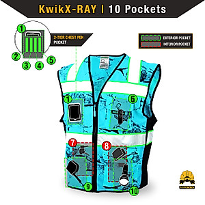 KwikSafety - Charlotte, NC - UNCLE WILLY’S WALL Safety Vest [10 POCKETS] Class 2 ANSI OSHA High Visibility Reflective Camo Heavy Duty Mesh HiVis Construction Work HiViz Men/Yellow Black Large