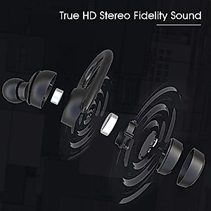 APEKX Sport in-Ear TWS Headphone True Wireless Bluetooth 5.1 Sports Earphone, IPX7 Waterproof Stereo Sound, Built-in Mic Earphones for Sports Gym Workouts(Black)