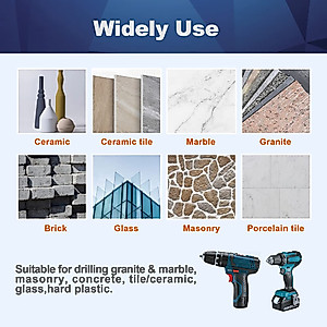 Diamond Drill Bit 16mm,BRSCHNITT 2pcs/Pack 5/8 Inch Diamond Hole Saw Drill Bit for Porcelain Tile Ceramic Stone Granite Marble,Hex Shank Dry Drilling Diamond Core Drill Bit Set