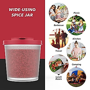 Salt and Pepper Shakers Set of 2 - Jelife 4.3oz Salt Shaker with Lid Medium Airtight Plastic Spice Jar, Moisture-Proof Spice Dispenser Set to go for Travel Camping Picnic Outdoors Kitchen Lunch Boxes