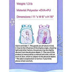 HONTUBS Schoolbags, primary school students, girls, kindergarten girls, kids backpacks (3D Purple 16 inchs)