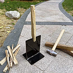 Hi Flame Firewood Kindling Splitter for Wood Stove Fireplace and Fire Pits, Black