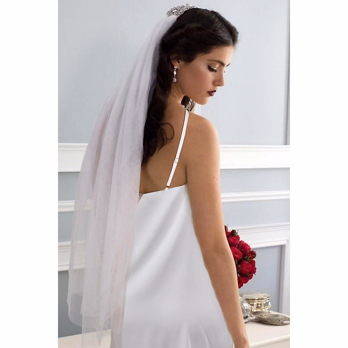 Fenteng Women's Slip Nightgowns Satin Sleepwear Lace Chemises Silky Sleeveless Sleepdress Cami Nightdress Comfy Nightshirt (XXL, White)