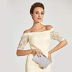 Tanpell Women Evening Bags Sparkling Handbag Metal Hollow Designer Wedding Party Clutch Purse Silver