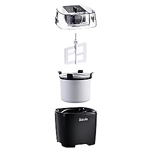 ILAVIE Ice Cream Maker Machine Soft Serve, Frozen Yogurt,Sorbet Gelato Maker and Auto Shut-off Timer, 1.5L Large Capacity Removable Inner Bowl, BPA-free, Healthy Homemade DIY Food