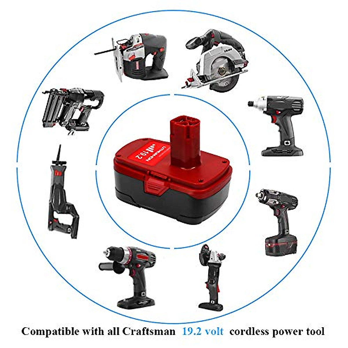 Forrat 6.0Ah 19.2 Volt Replacement for Craftsman 19.2V Lithium Battery Compatible with Craftsman 19.2 Volt DieHard C3 Battery 130279005 11375 1323903 130211004 11045 315.113753 315.115410 315.11485