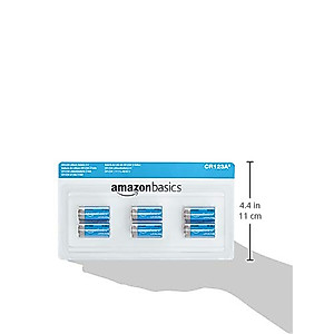 Amazon Basics 6-Pack Lithium CR123a 3 Volt Battery, 10-Year Shelf Life