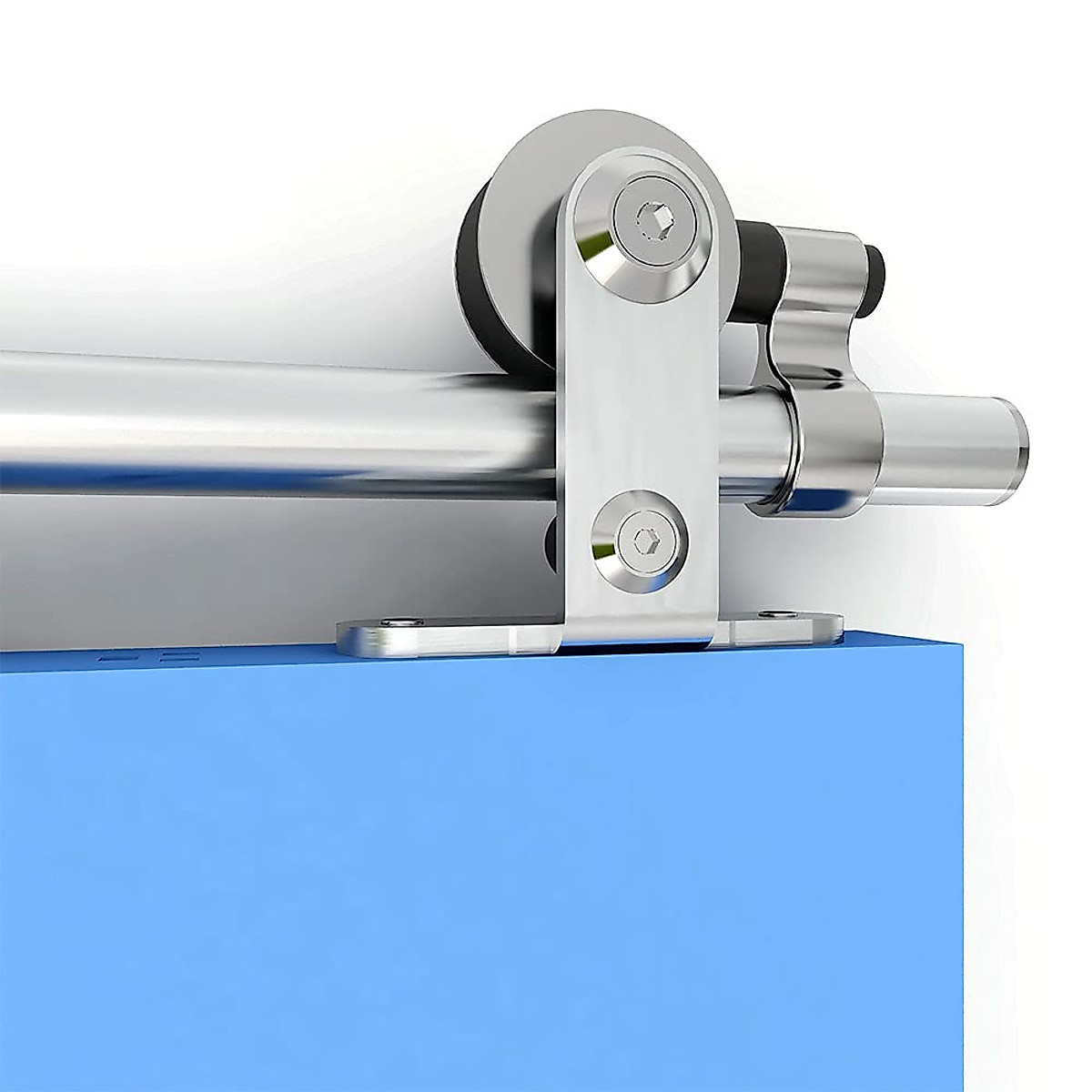 BONIKLUBA Stainless Steel Sliding Barn Door Hardware Track Kit Top Mount T Hanger Set for Single Door use, Easy to Install