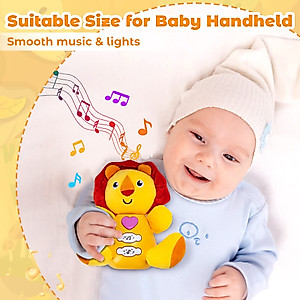 Funsland Baby Music Toy for Toddlers 1-3 Learning Toy with Lights & Music Cute Lion Plush Baby Toy