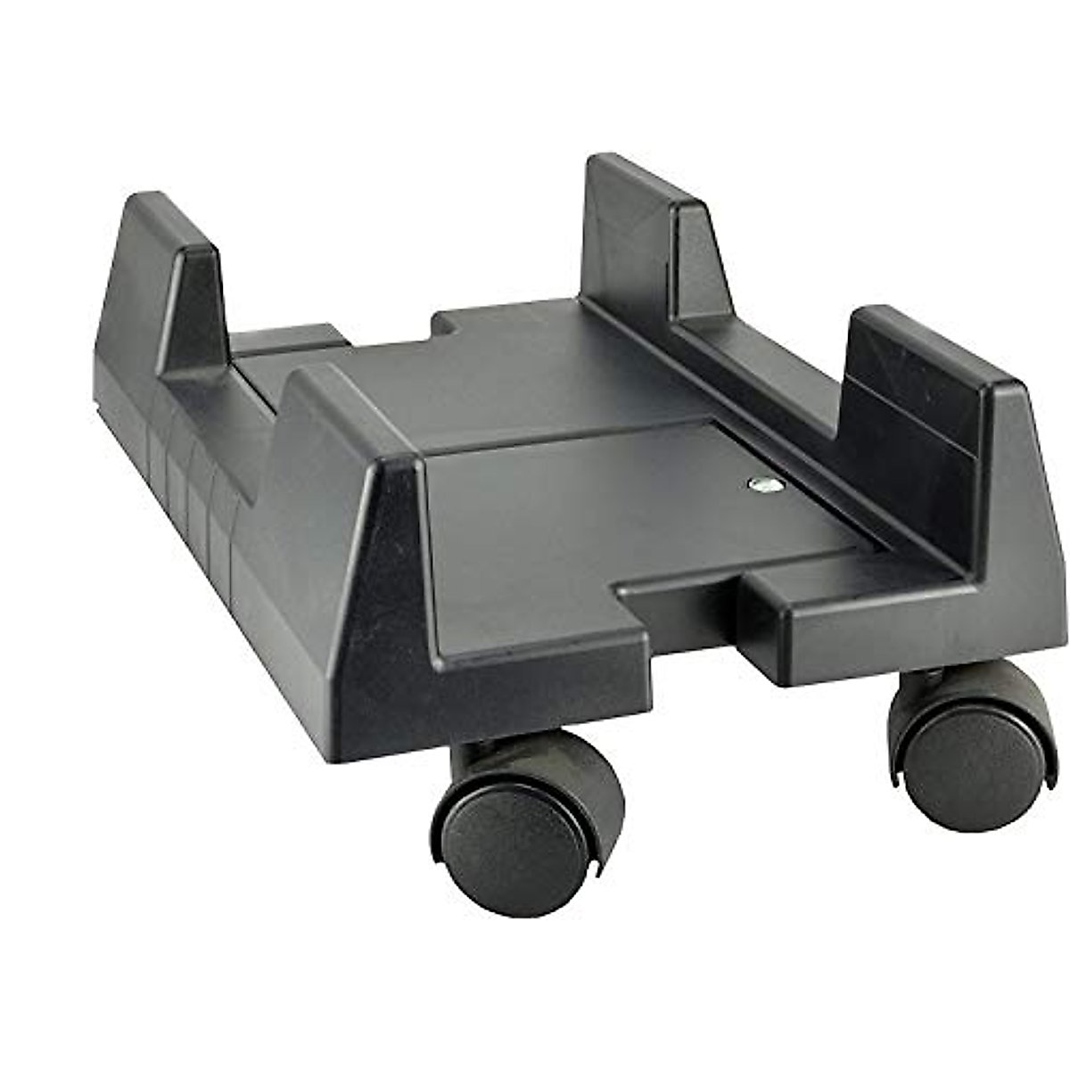 CPU Stand Mobile Desktop Tower Computer Floor Stand Rolling Caster Wheels Adjustable Width Universal PC Computer Holder Cart with 4 Caster Wheels (Black-B)