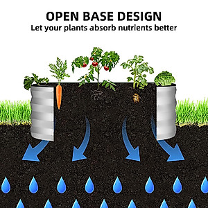 ZXZYHFTY Round Galvanized Raised Garden Bed kit,Silver Outdoor Garden Raised Planter Box, Round Large Metal Raised Garden Beds for Vegetable 2 * 2 * 1ft (1pack)