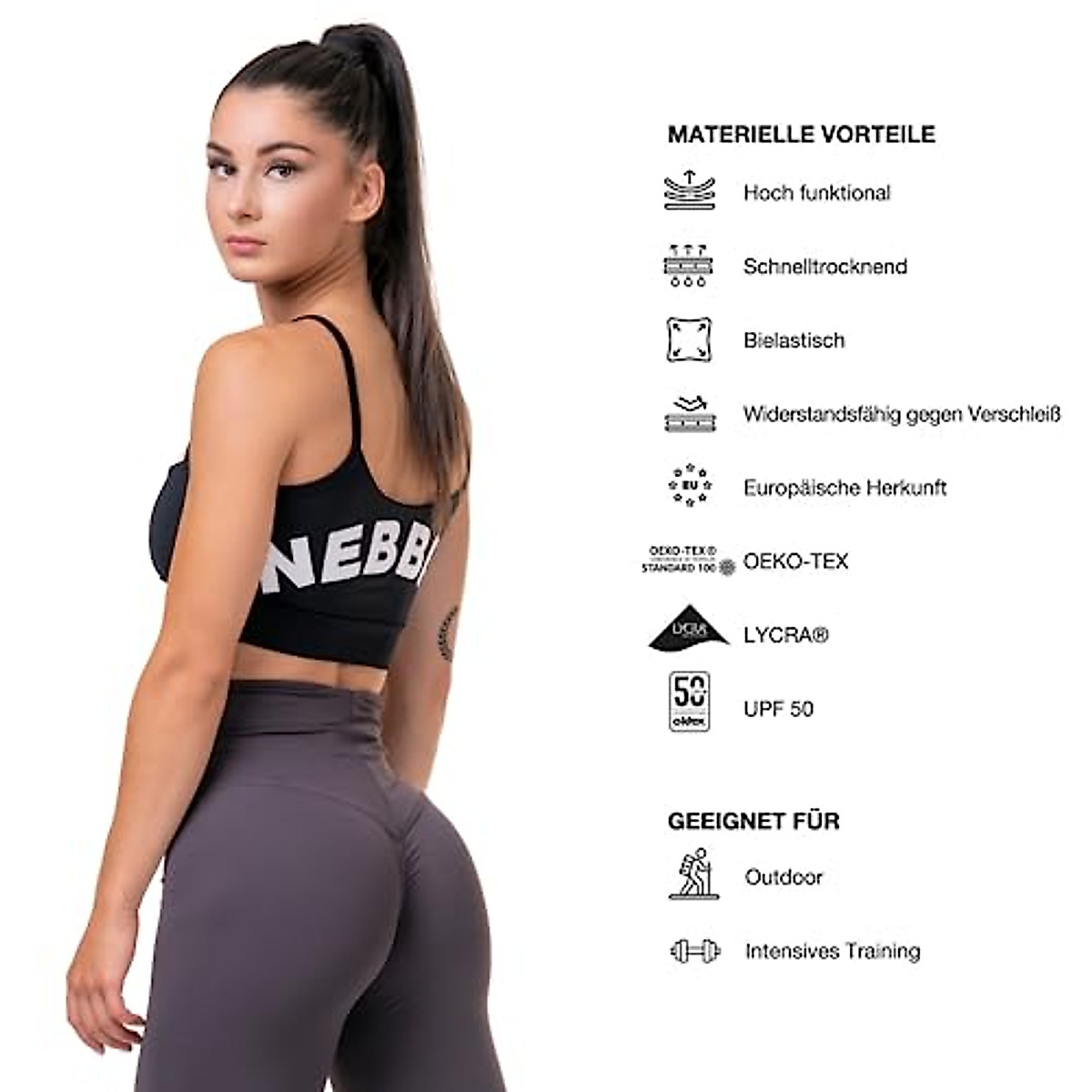 NEBBIA Classic Hero Cut-Out Sports Bra 579 Black