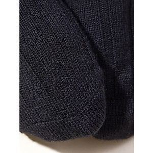 State Cashmere Unisex Ribbed Socks 100% Pure Cashmere Super Soft Bed Cuff Socks (Black, Small/US 6-11)