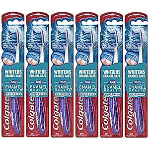 Colgate 360° Enamel Health Whitening Toothbrush, Soft (6 Pack)