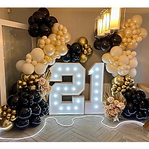 ADOINBY Black Balloon Arch Kit, 143Pcs Matte Black Latex Balloon Garland kit, 18 12 10 5 Inch Different Size Balloons for Birthday Graduation Anniversary New Year Holiday Party Decorations