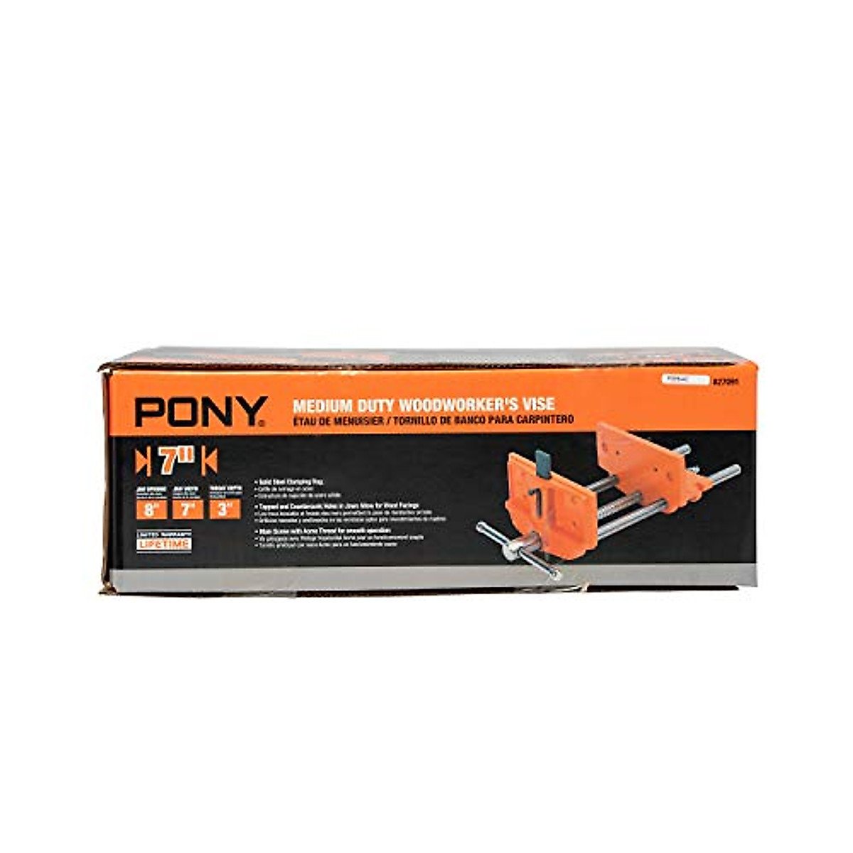 Pony Jorgensen 27091 Medium Duty Woodworker's Vise, Orange, Grey, 9-Inch By 7-Inch