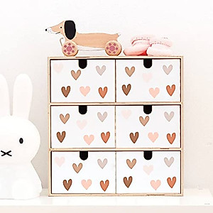 6 Sheets Boho Heart Wall Stickers Nursery Wall Decor Wall Stickers and Murals for DIY Cute Decorations Kids' Room Decor Girls Bedroom