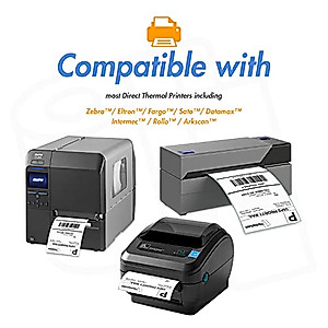 (4 Rolls, 900/Roll) 1.5” x 1.5” Direct Thermal Labels - 1” Core, Compatible with Rollo Label Printer & Zebra Desktop Printers - All Purpose QR Barcode Address Label - Adhesive Perforated
