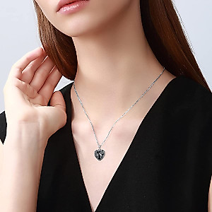 TOUPOP Hummingbird Urn Necklace for Ashes Sterling Silver Heart Cremation Jewelry for Ashes Memorial Keepsake Pendant Keepsake Jewelry Gifts for Women