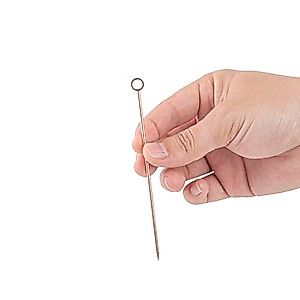 Restaurantware 4.5-inch Stainless Steel Cocktail and Martini Picks: Perfect for Professional Bars or At Home Use - Copper Plated Skewer For Fruit or Olive Garnishes - 10ct Toothpicks