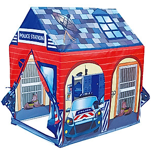 POCO DIVO Police Station Play Tent Kids Pretend Super Hero Playhouse