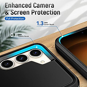 Warsia for Samsung Galaxy S23 Case,Galaxy S23 Case with Screen Protector [Military Grade Drop Tested] Heavy-Duty Tough Rugged Shockproof Protective Case for Samsung S23 6.1", Black