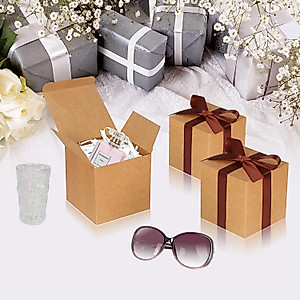 DOYIDE Brown Gift Boxes 5x5x5, 30 Pack Paper Gift Boxes with Lids for Gift, Bridesmaid Proposal Box, Cupcake Boxes, Gift Box for Wedding, Birthday, Groomsmen Proposal, Gifts, Packaging, Present