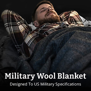 Grey 62x80 Military Wool Blanket for Emergency ,Camping & Everyday Use (Grey)