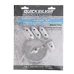 Quicksilver 8M6007993 Aluminum Anode Kit for Yamaha 4T 40-60 Hp Outboards