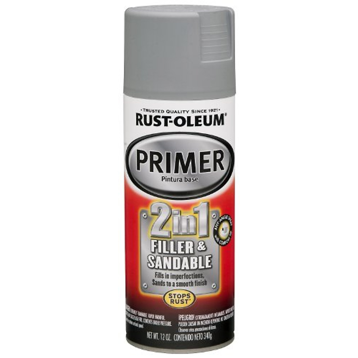 Rust-Oleum 260510 Automotive 2-in-1 Filler & Sandable Primer, 12 Ounce (Pack of 1), Gray & 249418 Automotive Sandable Primer Spray Paint, 12 Fl Oz (Pack of 1), Black