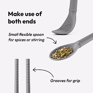 Carrotez Silicone Cooking Chopsticks, Long (12 inch) Reusable Chopsticks for Cooking, Heat Resistant, Non-Scratch, Gentle on Cookware, 1 pair - Modern Grey