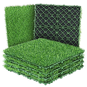 Loytryal 39.4 x 31.5 Inches Fake Grass Pee for Dogs Artificial Grass Rug Turf for Puppy Potty Training Washable Grass Mat Pee Grass for Dog Potty Tray (6 Piece)