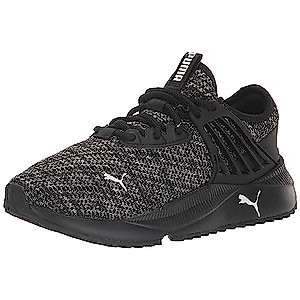 PUMA Men's Pacer Future Doubleknit Lace Up Fashion Sneaker Blk/Wht 9.5 Medium US