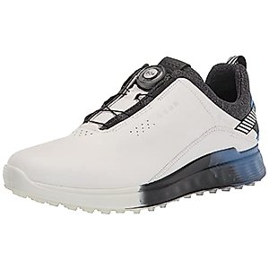 ECCO Men's S-Three BOA Gore-TEX Waterproof Hybrid Golf Shoe, White/Regatta, 12-12.5