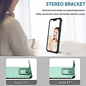 Protective Phone Cover Case Silicone Kickstand Case Compatible for infinix Smart 5,[3 Stand Ways] Vertical and Horizontal Stand Case,Full Body Hard Slim Protective Phone Case (Color : Light Green)