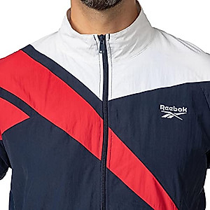Reebok Men's Track Jacket | Reebok Classics Vector Tracktop | Nylon Track Jacket For Men - Navy X-Small, Navy-red