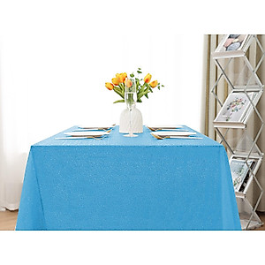 Jevix Rectangle Sequin Tablecloth 50x80 Inch Glitter Table Linen for Birthday Party Wedding Baby Shower Table Holiday Banquet Decoration,Champagne