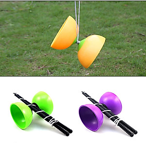 Hiborth Professional 3 Bearing Clutch Chinese Yoyo Diabolo Toy 2 Metal Sticks with Rope Juggling Diabolo Chinese Yoyo Diabolo Skill Toy